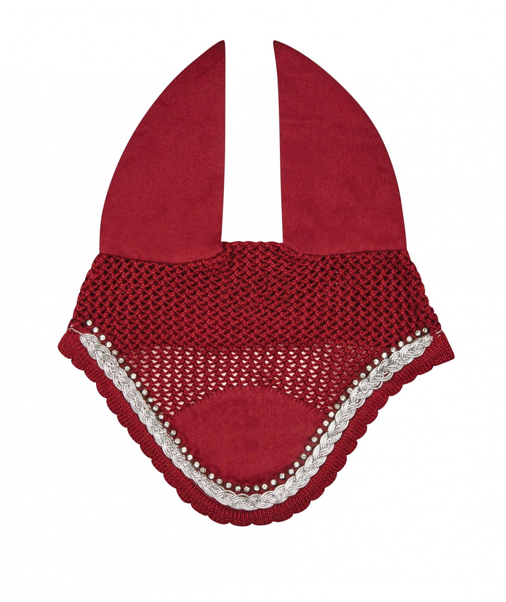 Weatherbeeta Prime Bling Ear Bonnet (Maroon) - Old Dairy Saddlery