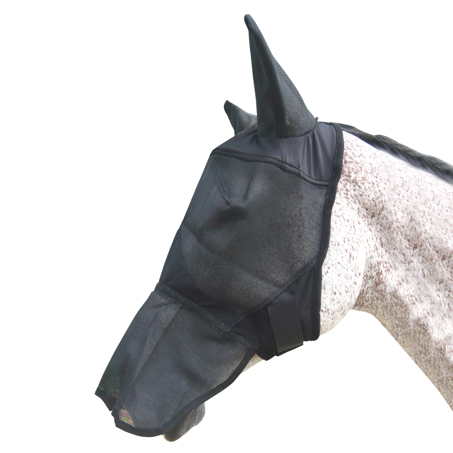 Mark Todd Full Face Fly Mask With Ears Black - Old Dairy Saddlery