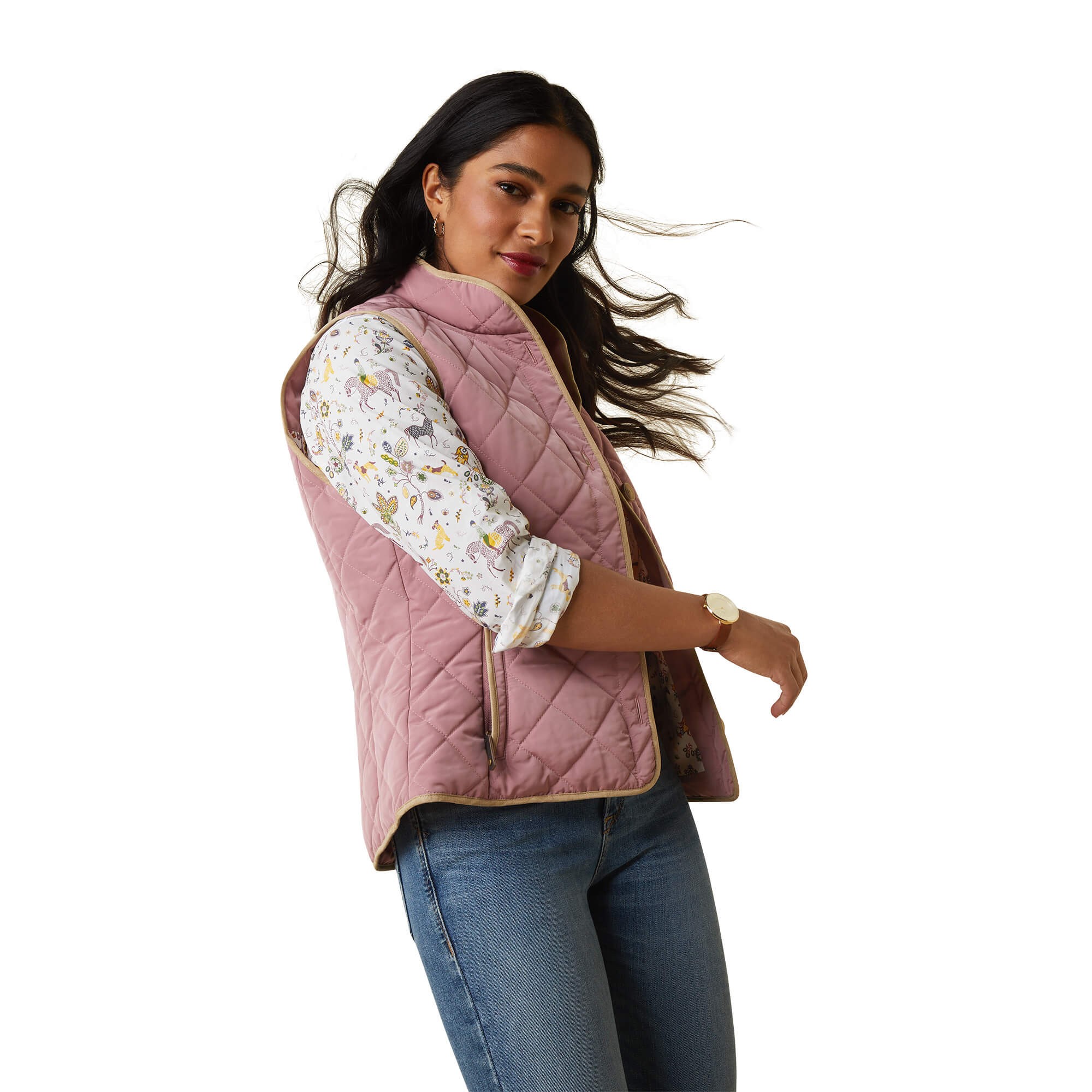 Ariat Womens Woodside 2.0 Vest (Nostalgia Rose) - Old Dairy Saddlery