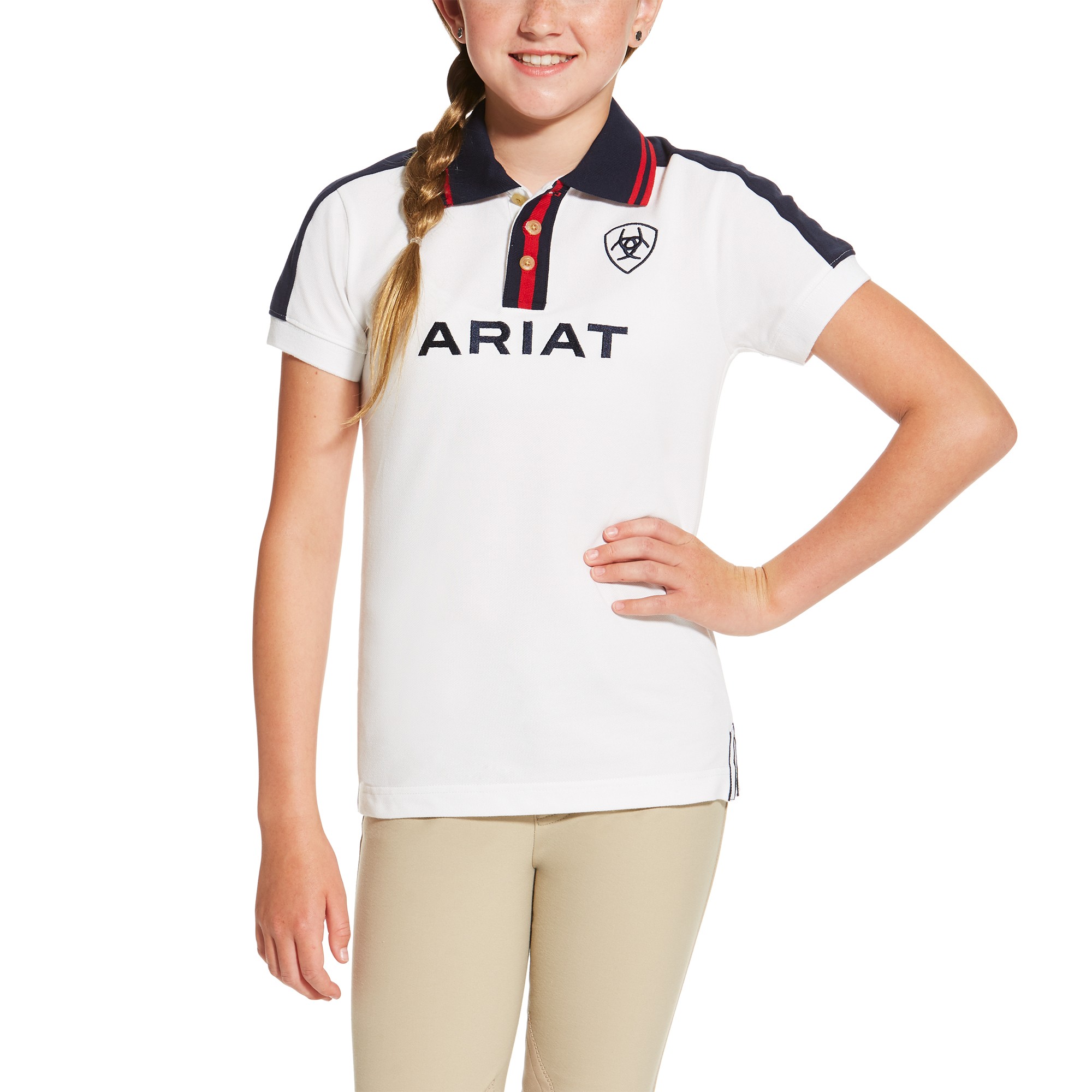 Ariat (Sample) Kid's New Team Polo White - Old Dairy Saddlery