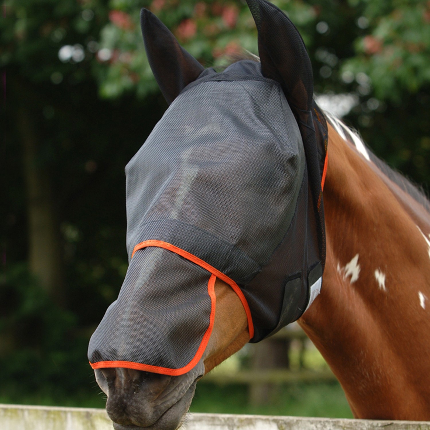 Equilibrium Field Relief Fly Mask Max (Black/Orange) - Old Dairy Saddlery