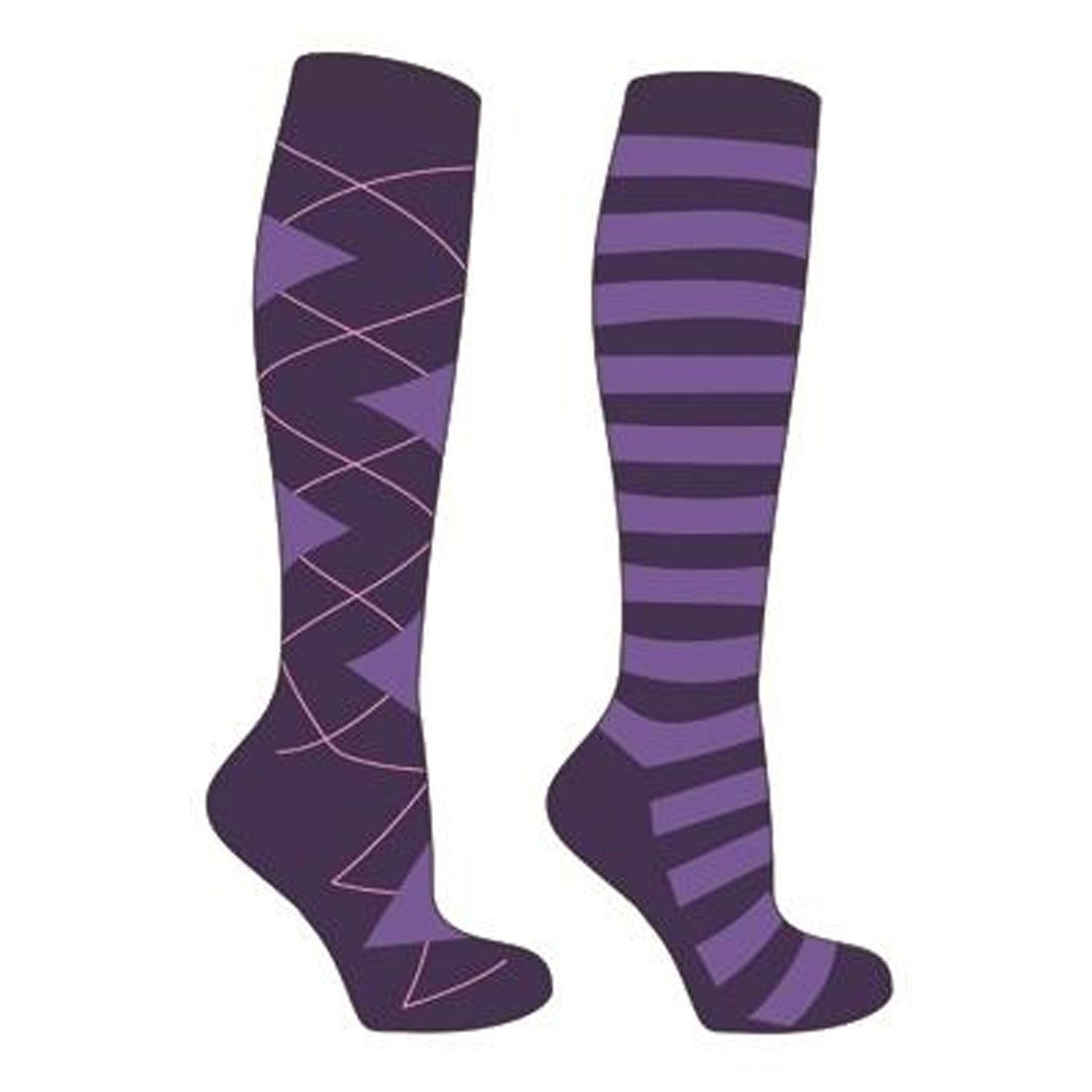 Mark Todd Woman's Argyle & Stripe Twin Pack Long Socks - Old Dairy Saddlery