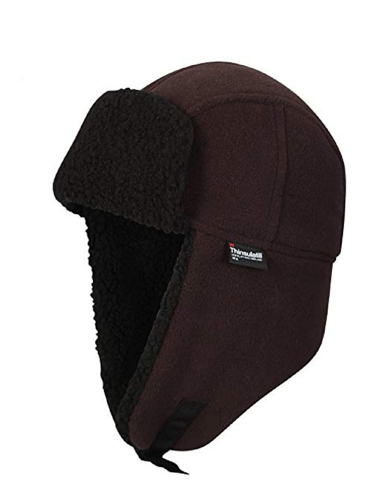 Capstone Mens Fleece Lined Waterproof Trapper Hat Brown - Old Dairy ...