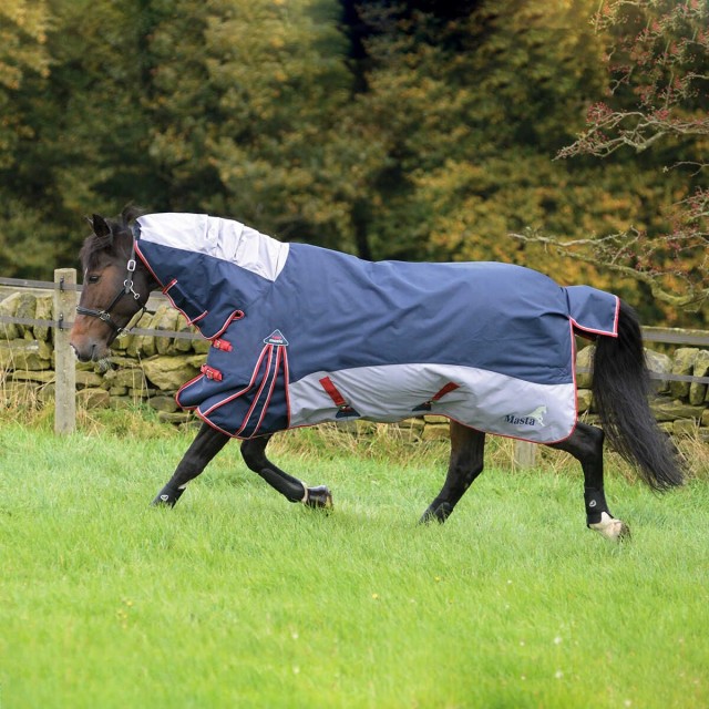 Navy/Grey Masta Fieldmasta 200g Fixed Neck Turnout Rug - Old Dairy Saddlery
